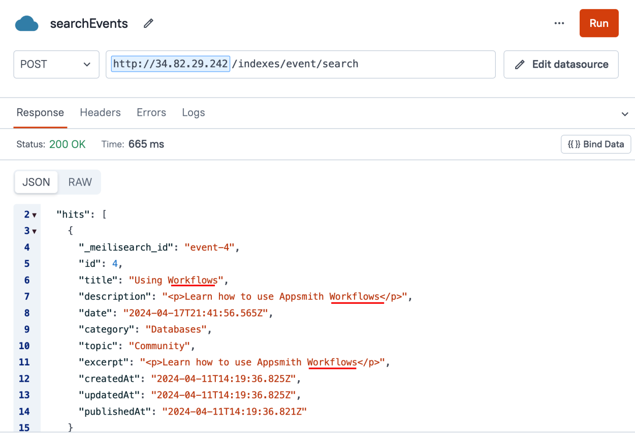 Integrating Meilisearch with Appsmith | Appsmith Community Portal